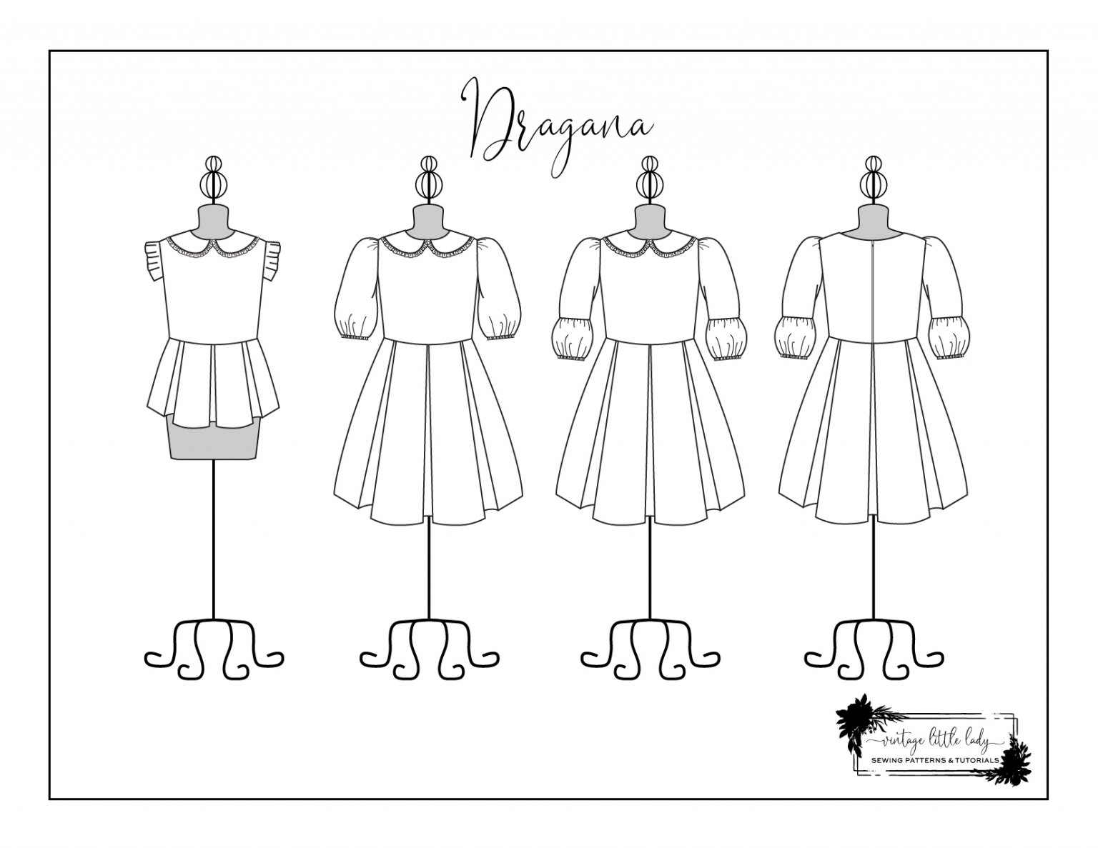 Dragana FREE Coloring Page Vintage Little Lady dragana-free-coloring-page-vintage-little-lady