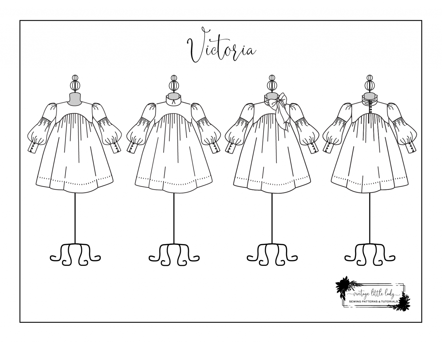 Victoria FREE Coloring Page Vintage Little Lady
