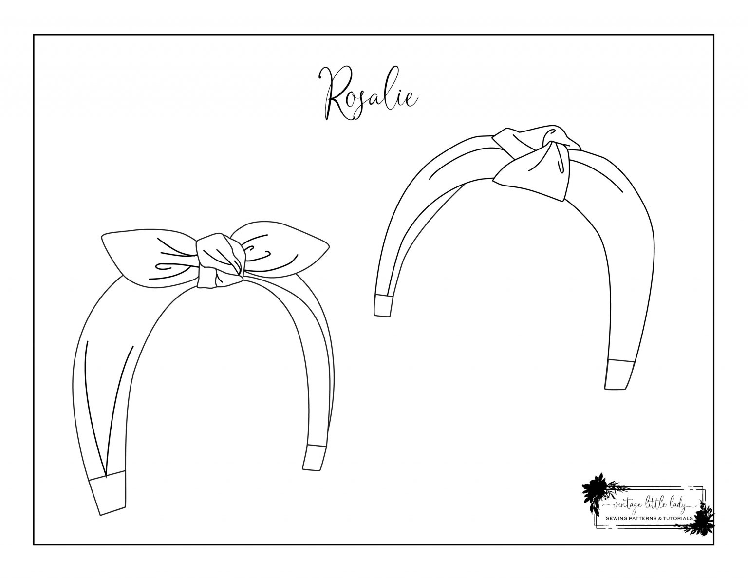 Rosalie Headband FREE Coloring Page | Vintage Little Lady