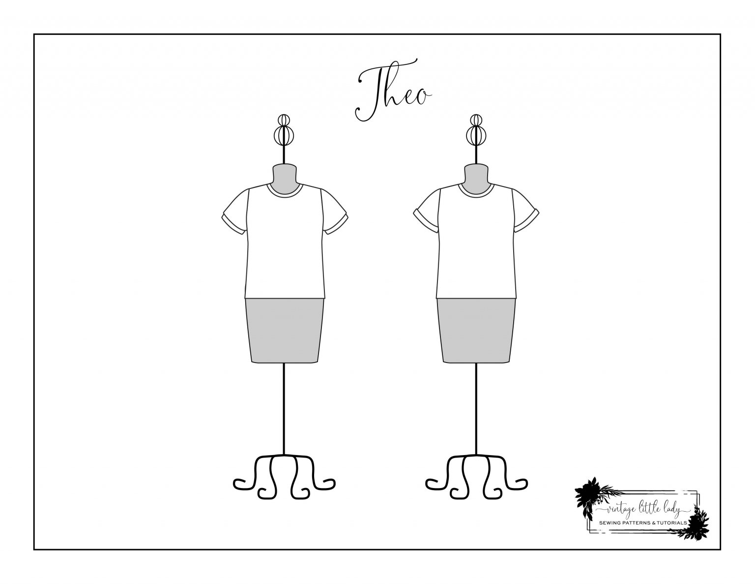 Theo Tee FREE Coloring Page | Vintage Little Lady